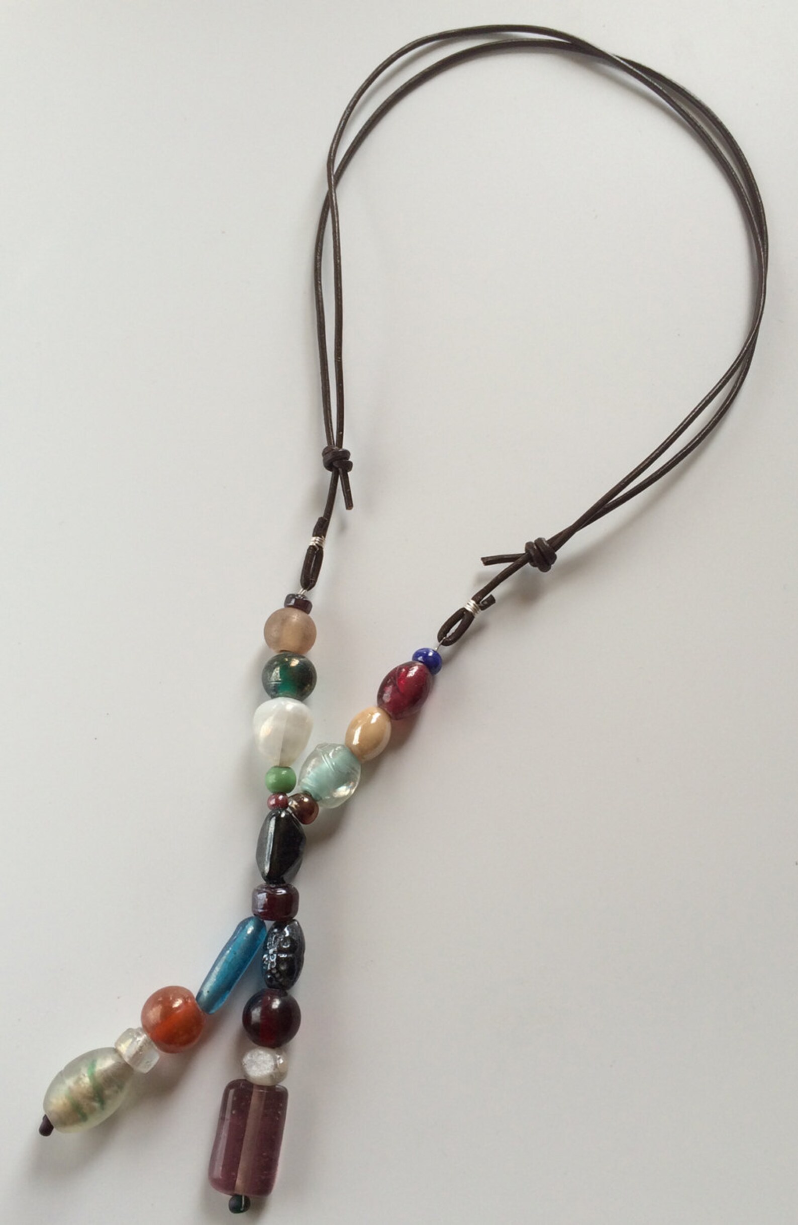 Adjustable Leather Necklace Tutorial Leather Lariat Necklace - Etsy