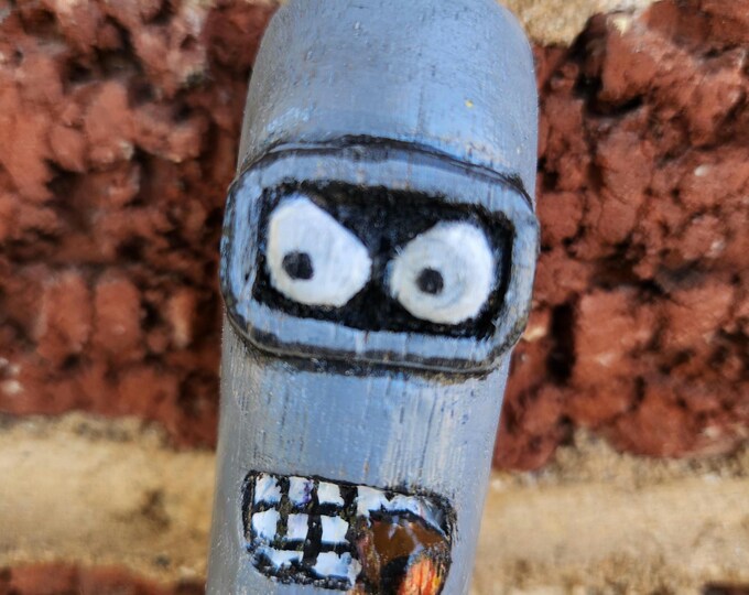 Bender Smoking a Cigar Keychain. Futurama Inspired Carving. - Etsy
