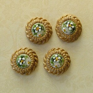 Tiny Gold Braid Button Set of 4 - Etsy