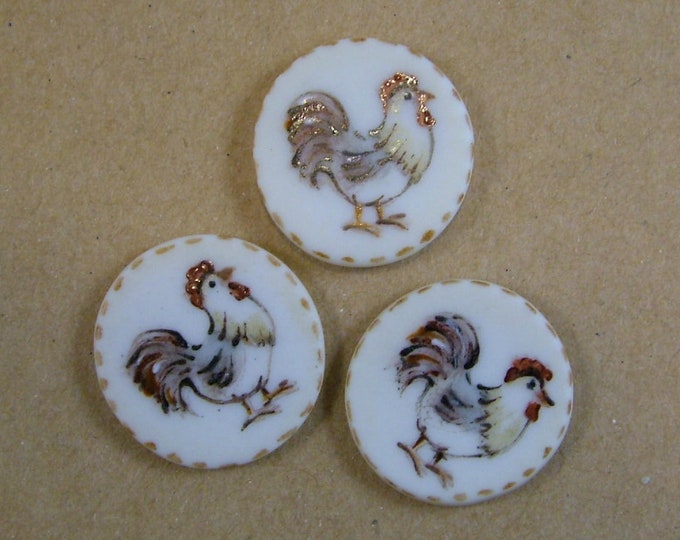 Rooster Button Set of 3 - Etsy
