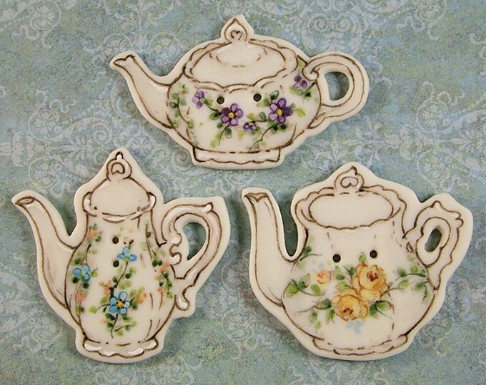 Fancy Tea Pots Set of 3 - Etsy