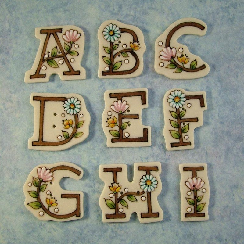 Alphabet Buttons - Etsy