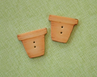Flower pot buttons | Etsy