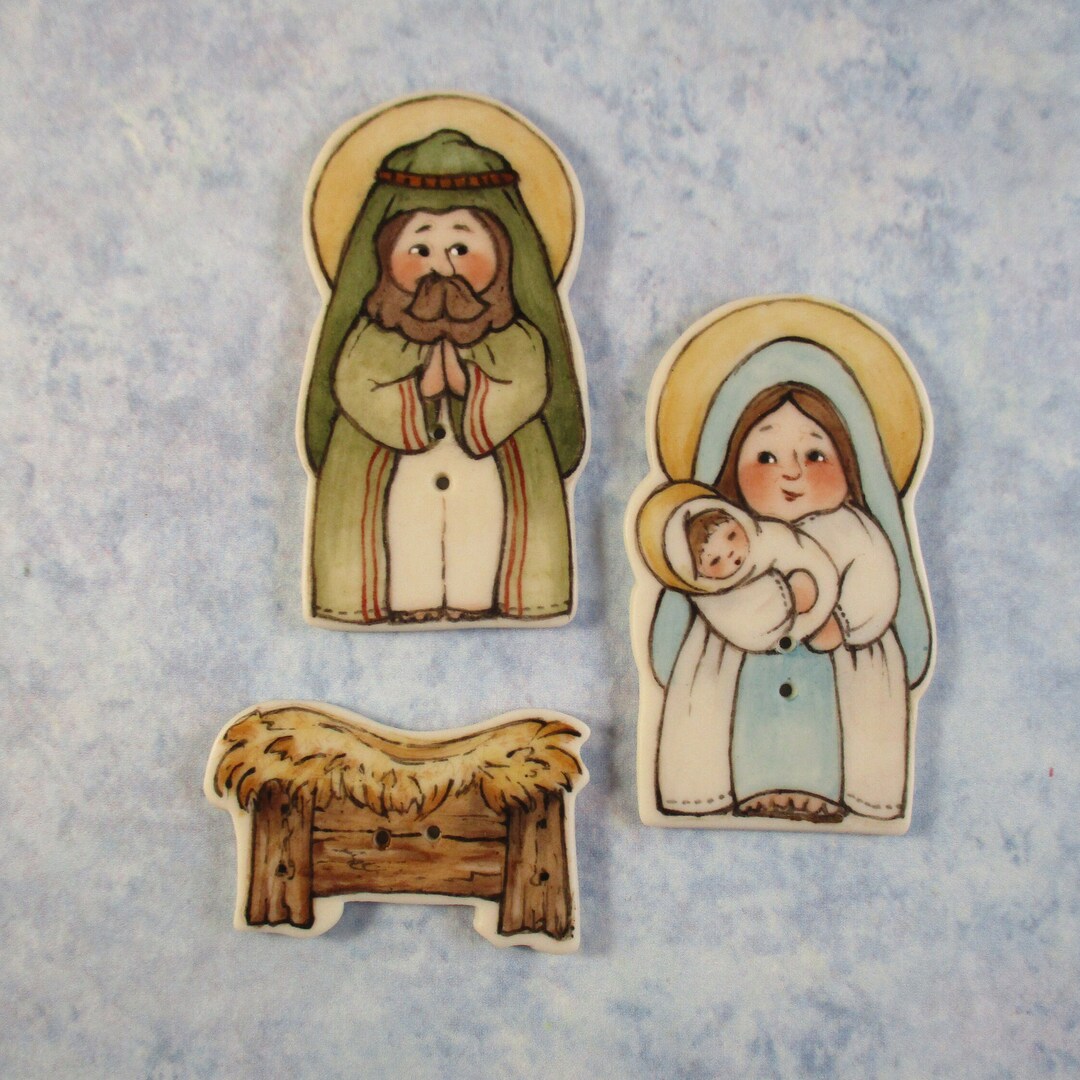 Nativity Embellishment Buttons Set of 3 - Etsy