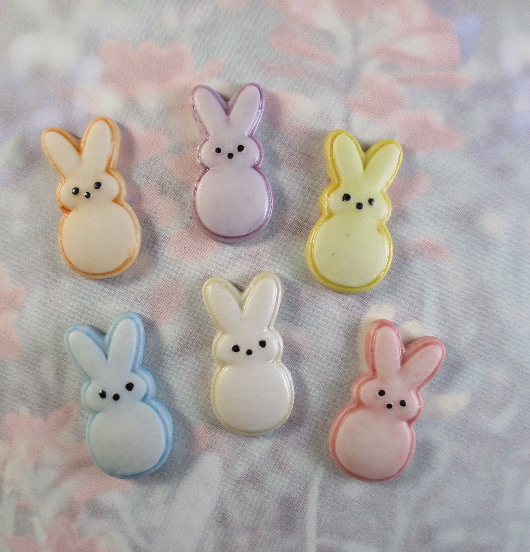 Bunny Peeps Button Set of 6 - Etsy