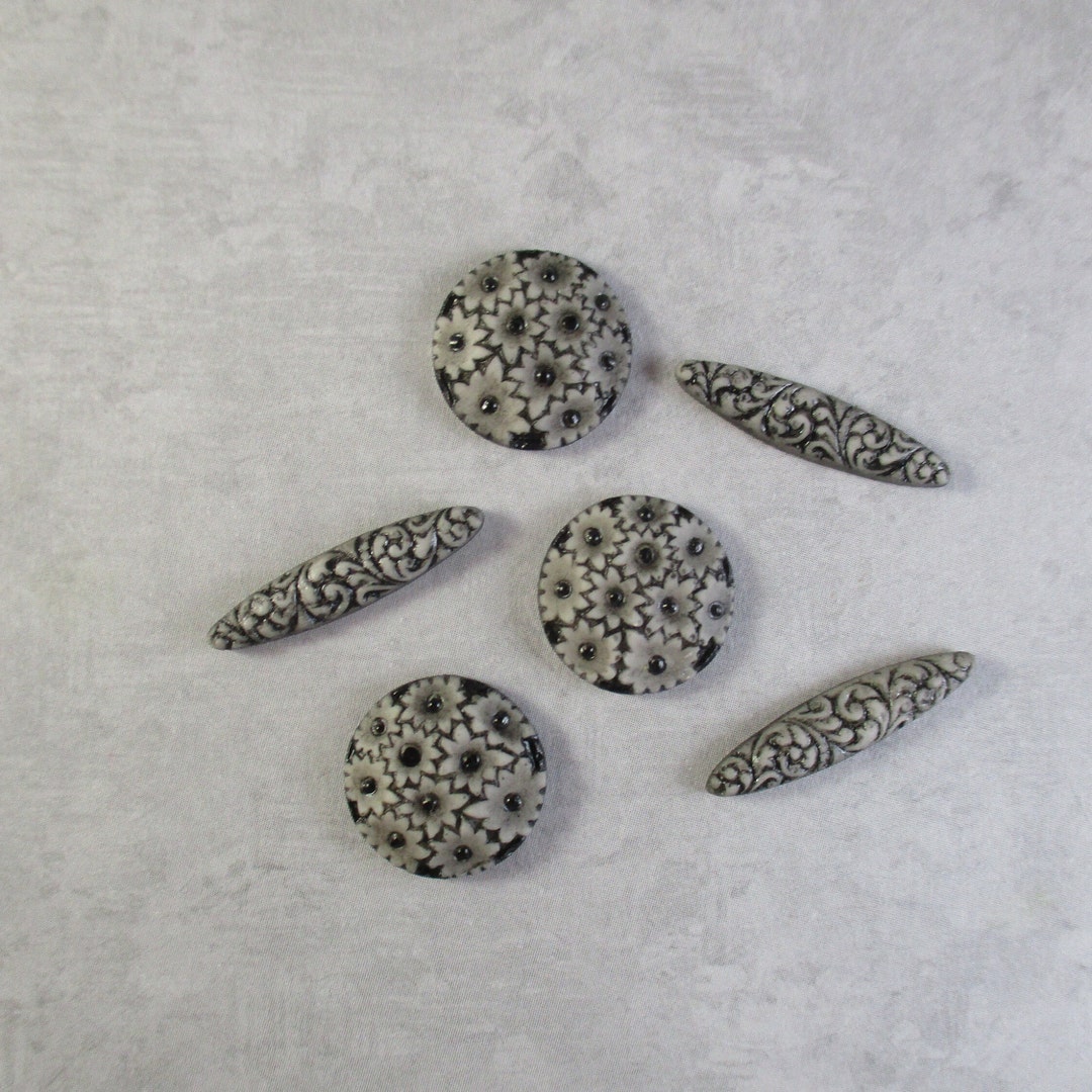 Dark Mix Buttons Set of 6 - Etsy