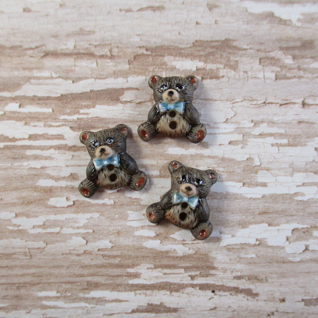 Black Bear Button Set of 3 - Etsy