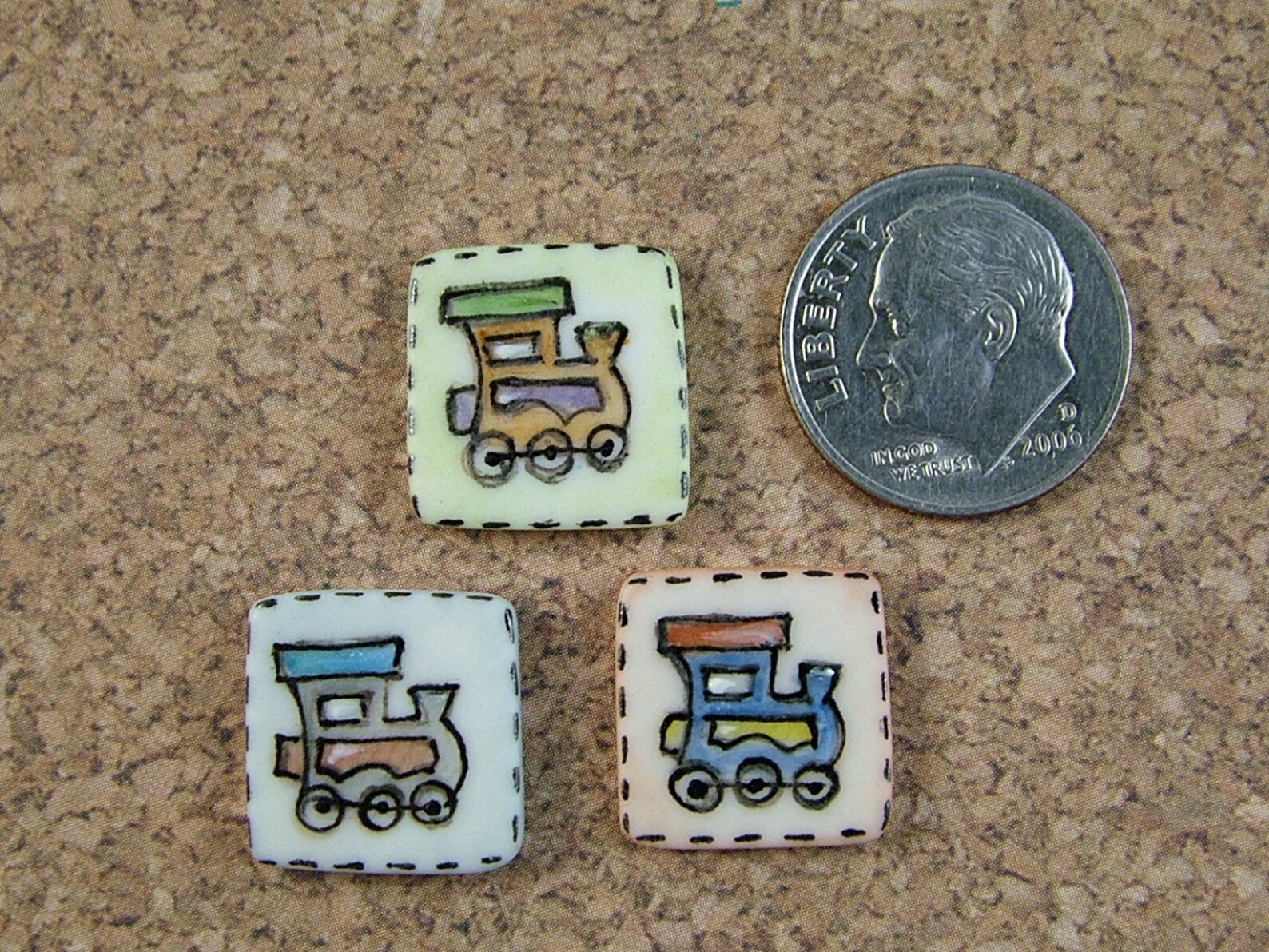 Train Button Set of 3 - Etsy