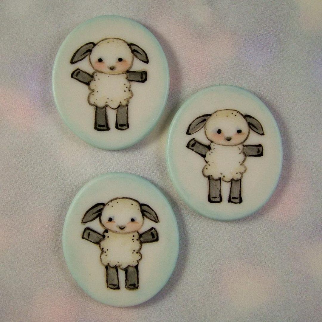 Little Lamb Button Set of 3 - Etsy