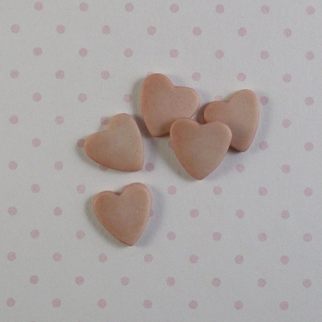Pink Heart Button Set of 5 - Etsy