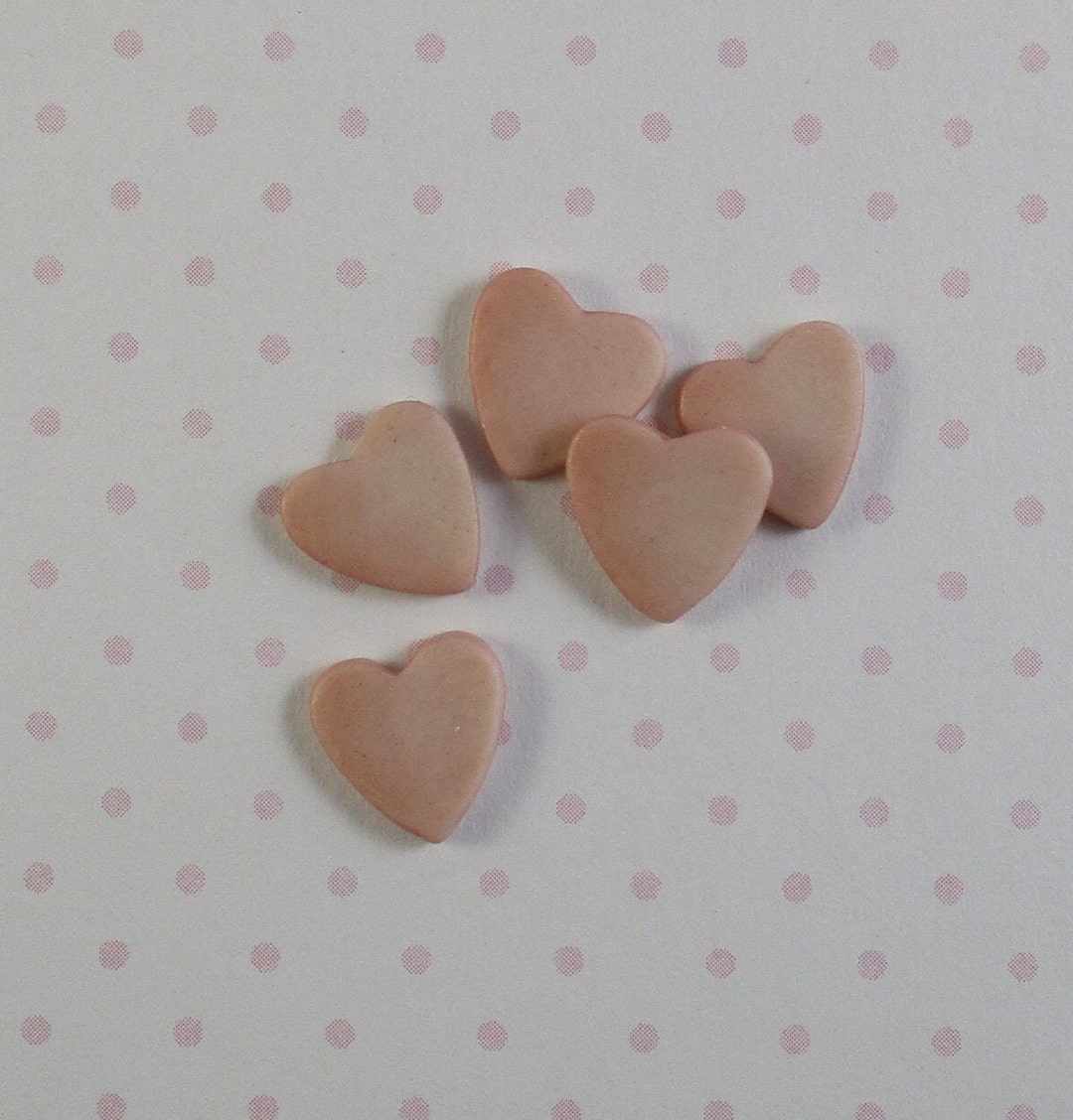 Pink Heart Button Set of 5 - Etsy