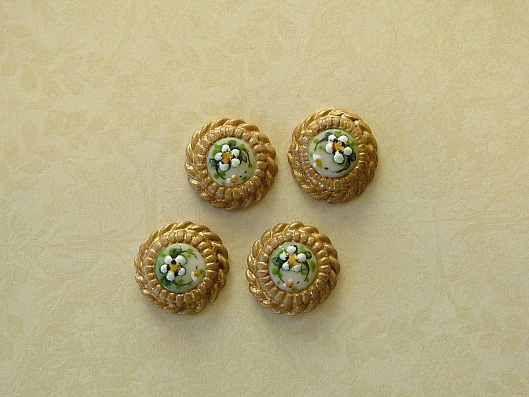 Tiny Gold Braid Button Set of 4 - Etsy