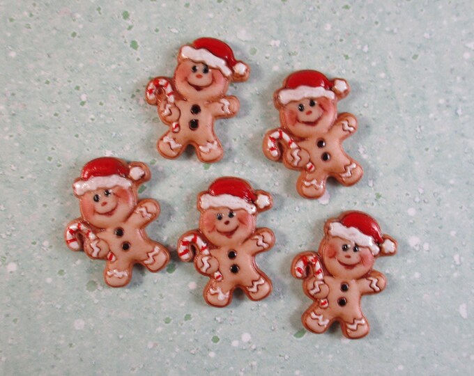 Gingerbread Boy Button Set of 5 - Etsy