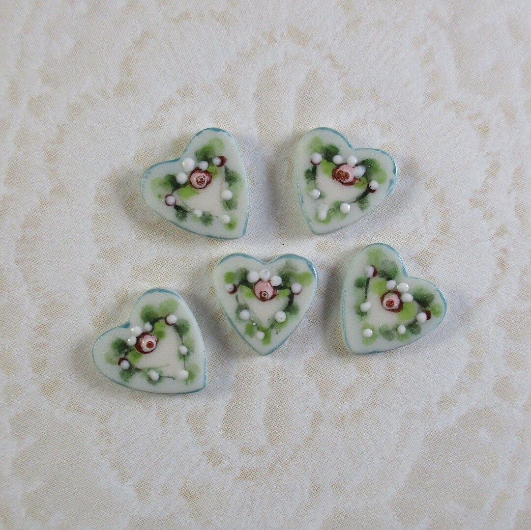 Tiny Blue Heart Button - Etsy