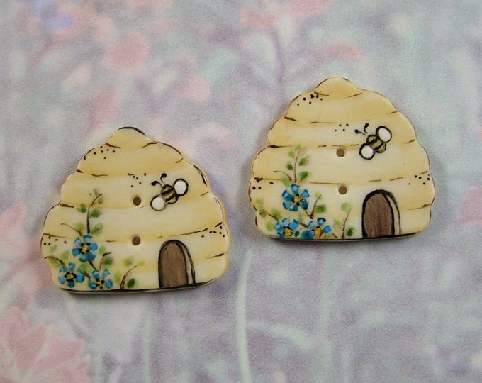 Bee Hive Button Set of 2 - Etsy