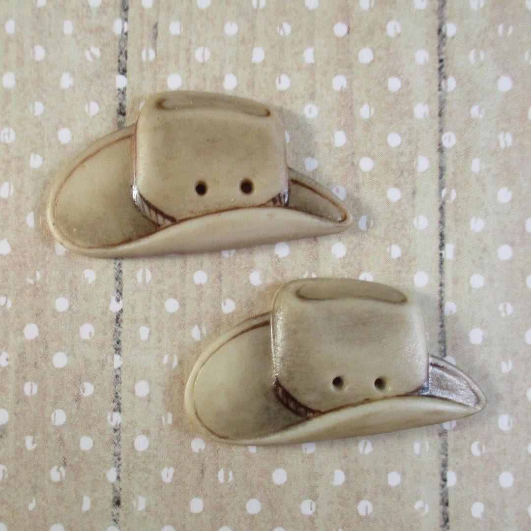 Cowboy Hat Button Set of 2 - Etsy