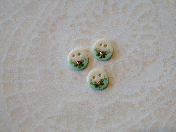 Blue Edge Sequin Button set of 3 | Etsy