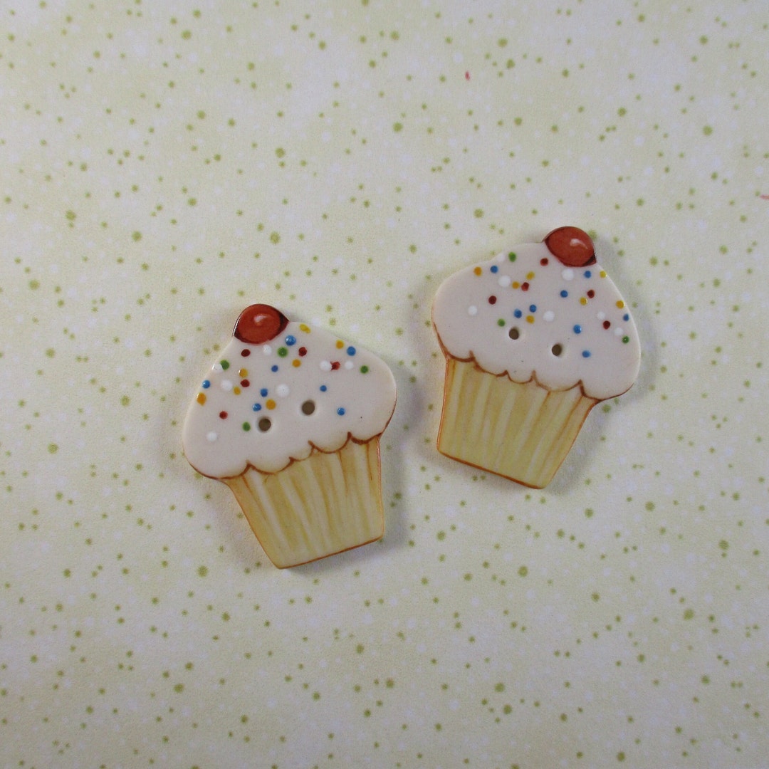 Cupcake Button Set of 2 - Etsy