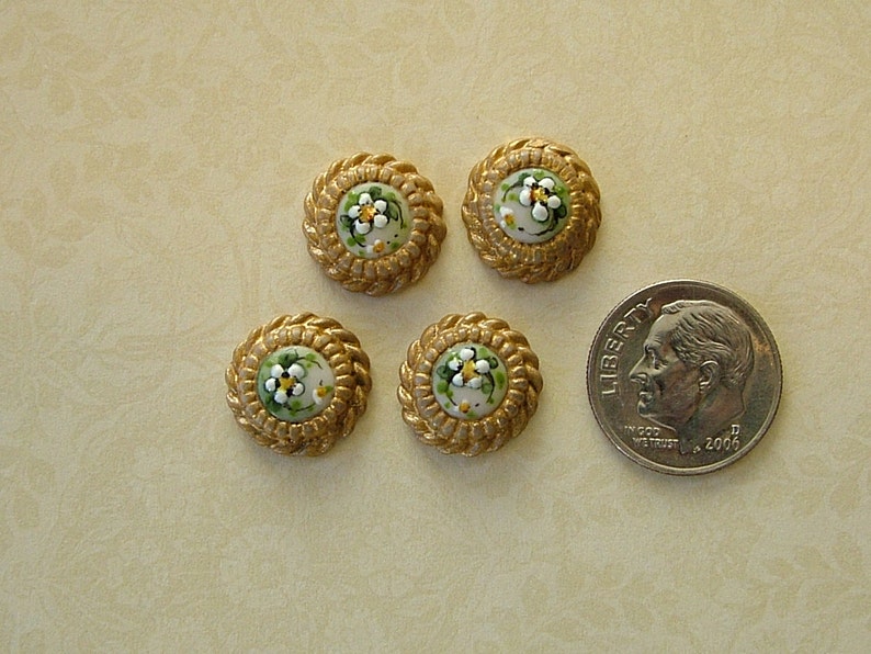 Tiny Gold Braid Button Set of 4 - Etsy