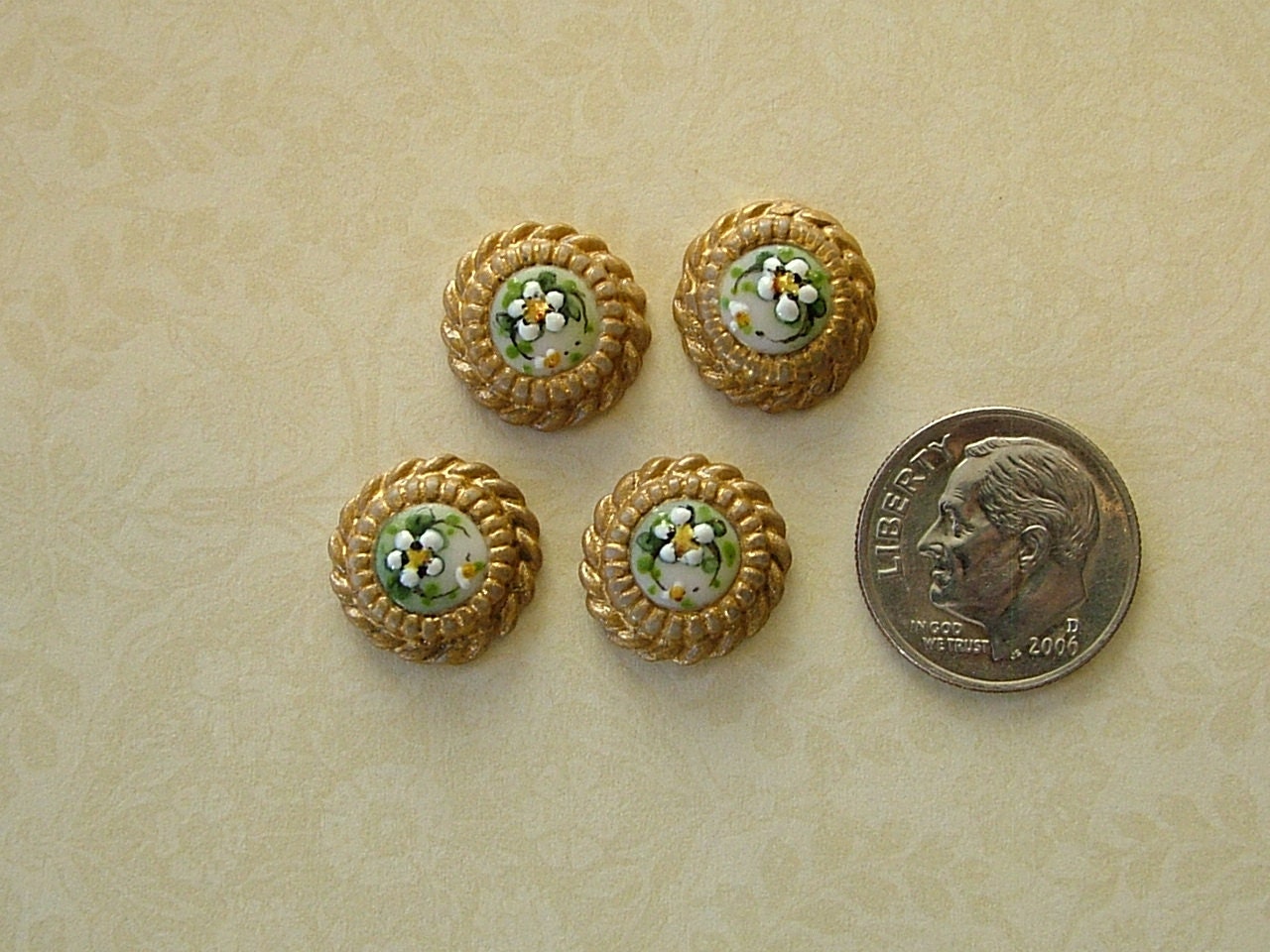 Tiny Gold Braid Button Set of 4 - Etsy