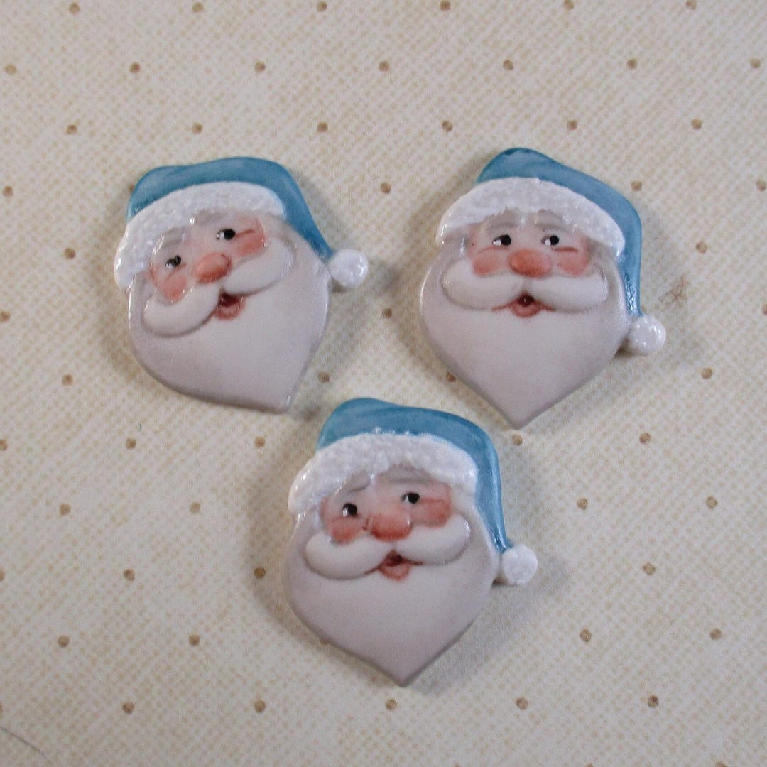 Santa Button Set of 3 - Etsy