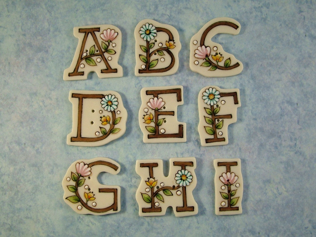 Alphabet Initial Buttons 3.50 per Button - Etsy