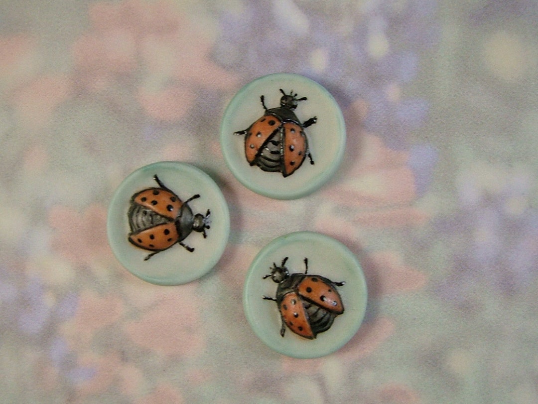 Ladybug Button Set of 3 - Etsy