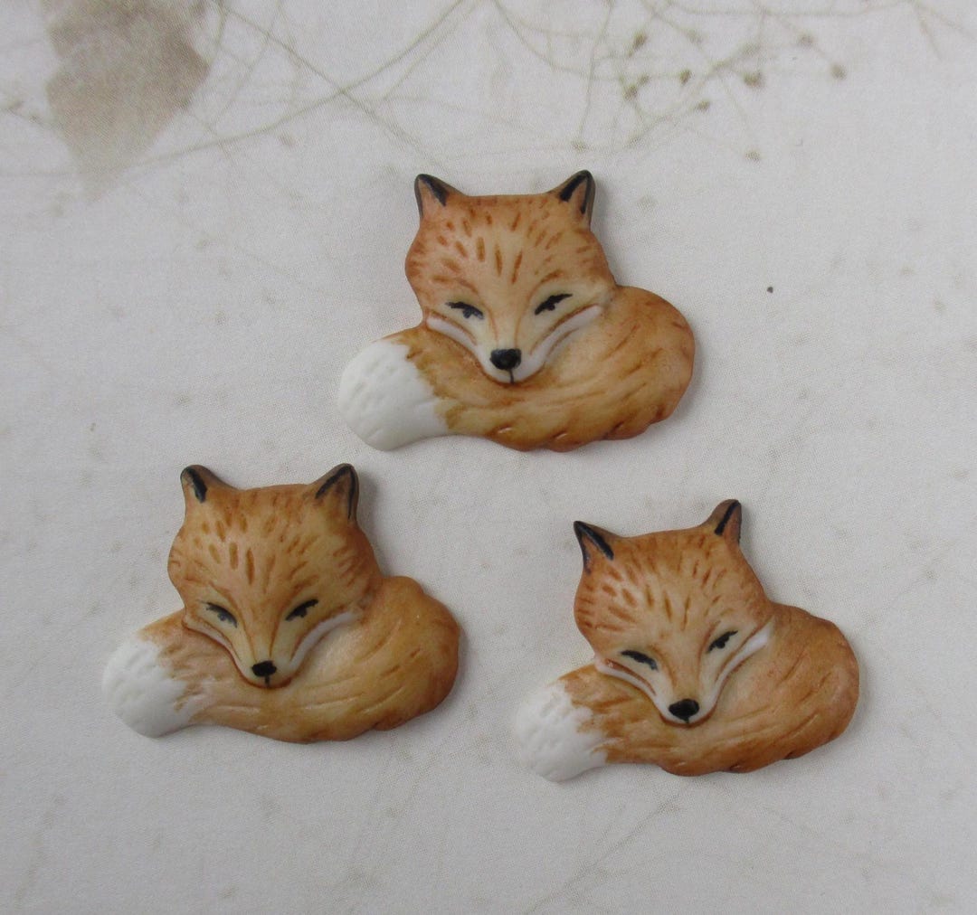 Fox Button Set of 3 - Etsy