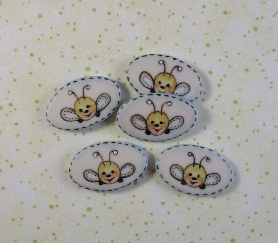 Bee Happy Button Set of 5 - Etsy
