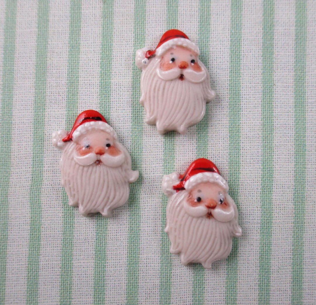 Santa Buttons Set of 3 - Etsy