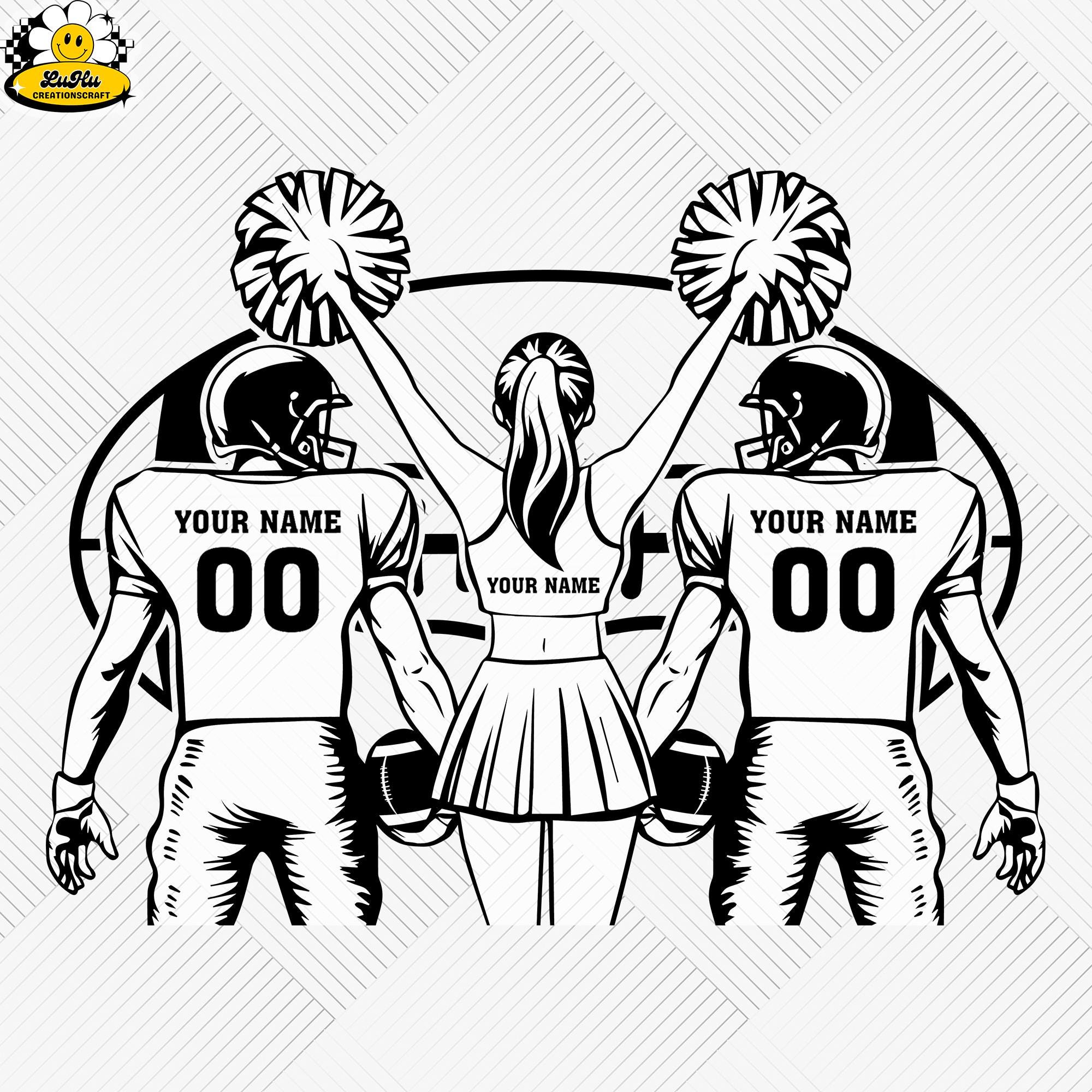 Cheerleader Svg, Football Player Svg, Football Name Svg, Cheer Dance ...