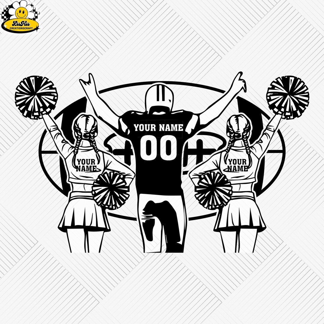 Cheerleader Svg, Football Player Svg, Football Name Svg, Cheer Dance ...