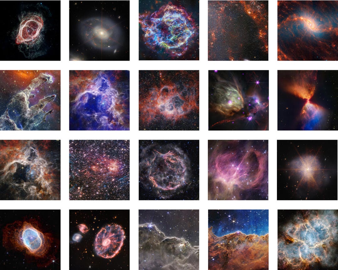 Space Nebula and Galaxies Wall Art Set of 20 for Space Lover ...