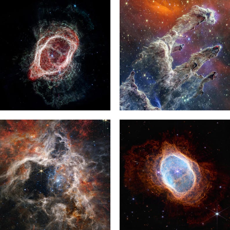 Space Nebula and Galaxies Wall Art Set of 20 for Space Lover ...