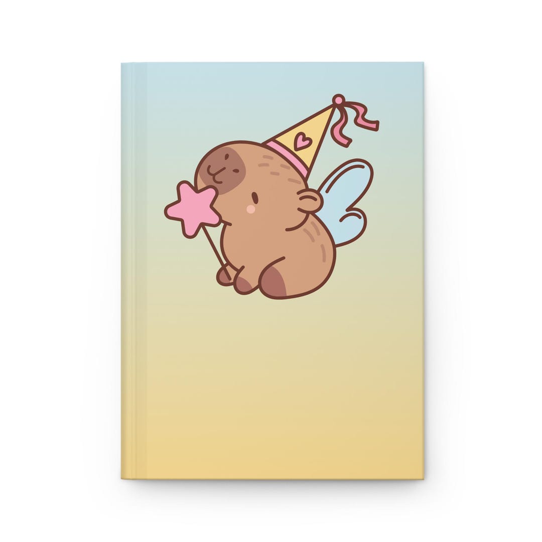 Birthday Fairy Capybara Hardcover Journal - Cute Notebook, Gift for ...