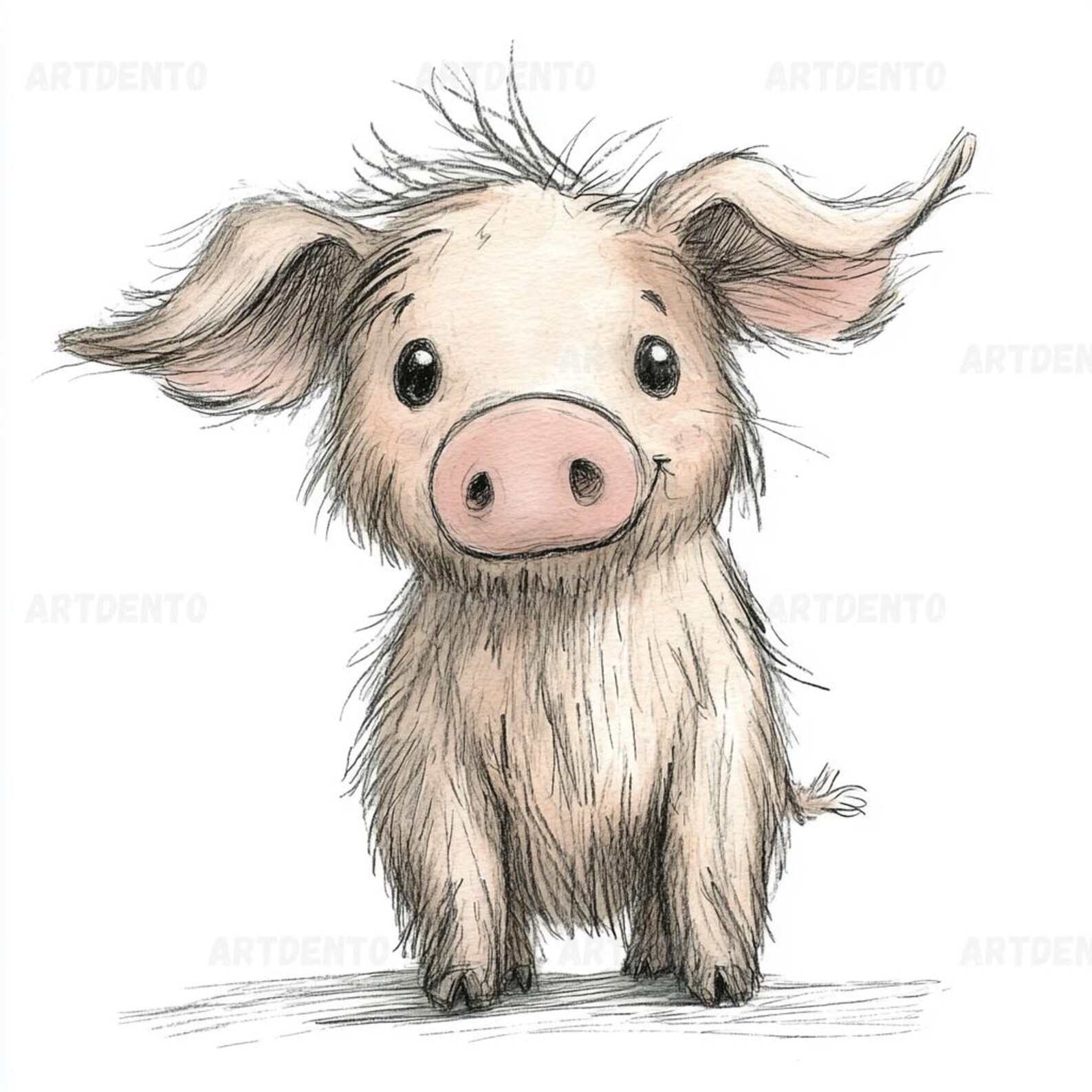 15 Quirky Funny Pig Clipart, Cute Pig | Watercolor Printables | High ...