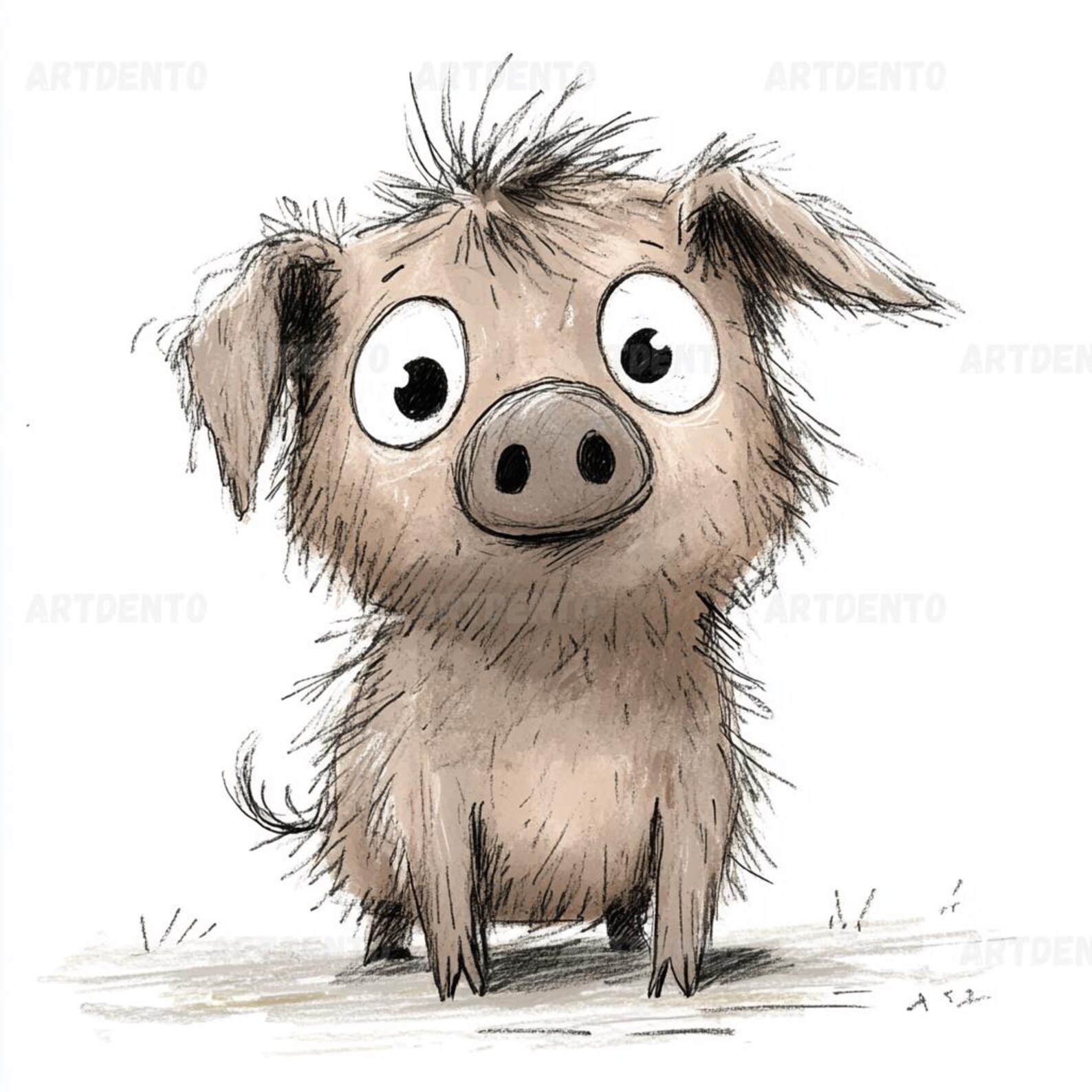 15 Quirky Funny Pig Clipart, Cute Pig | Watercolor Printables | High ...