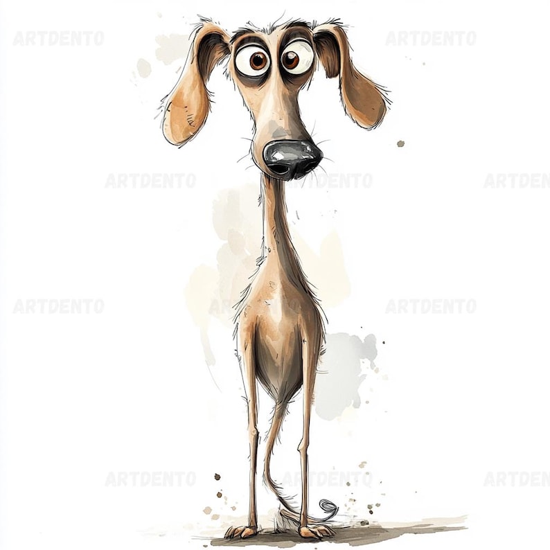 15 Funny Quirky Dog Clipart | Cute Frazzled Dogs | Watercolor Printable ...