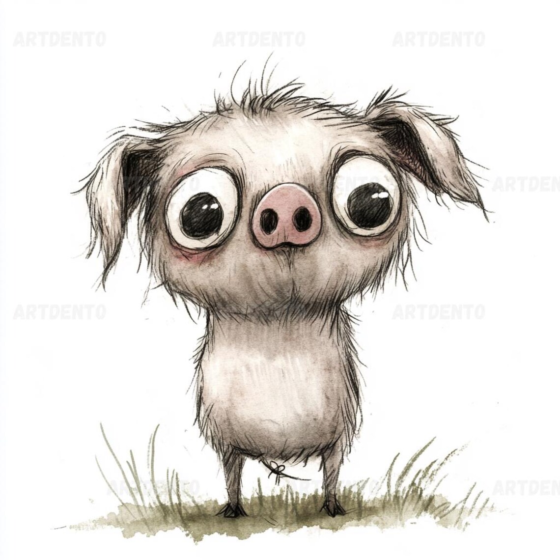 15 Quirky Funny Pig Clipart, Cute Pig | Watercolor Printables | High ...