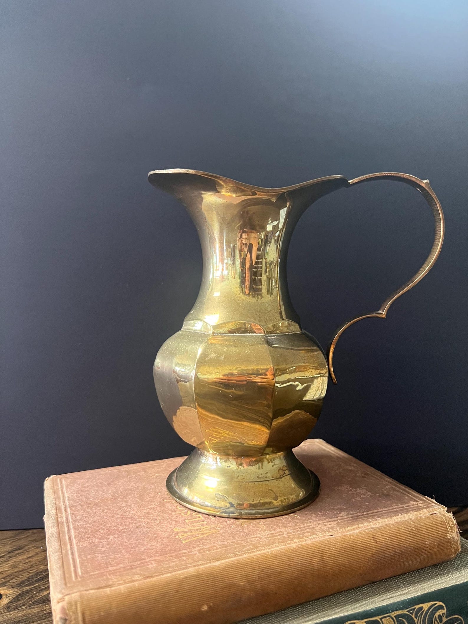 Vintage Solid Brass Pitcher With Handle - Etsy