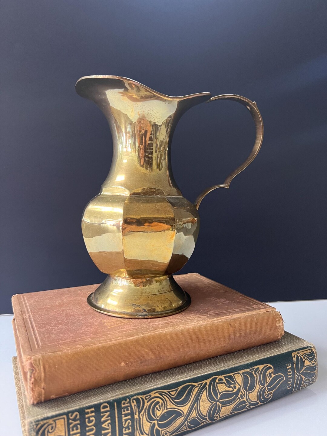 Vintage Solid Brass Pitcher With Handle - Etsy