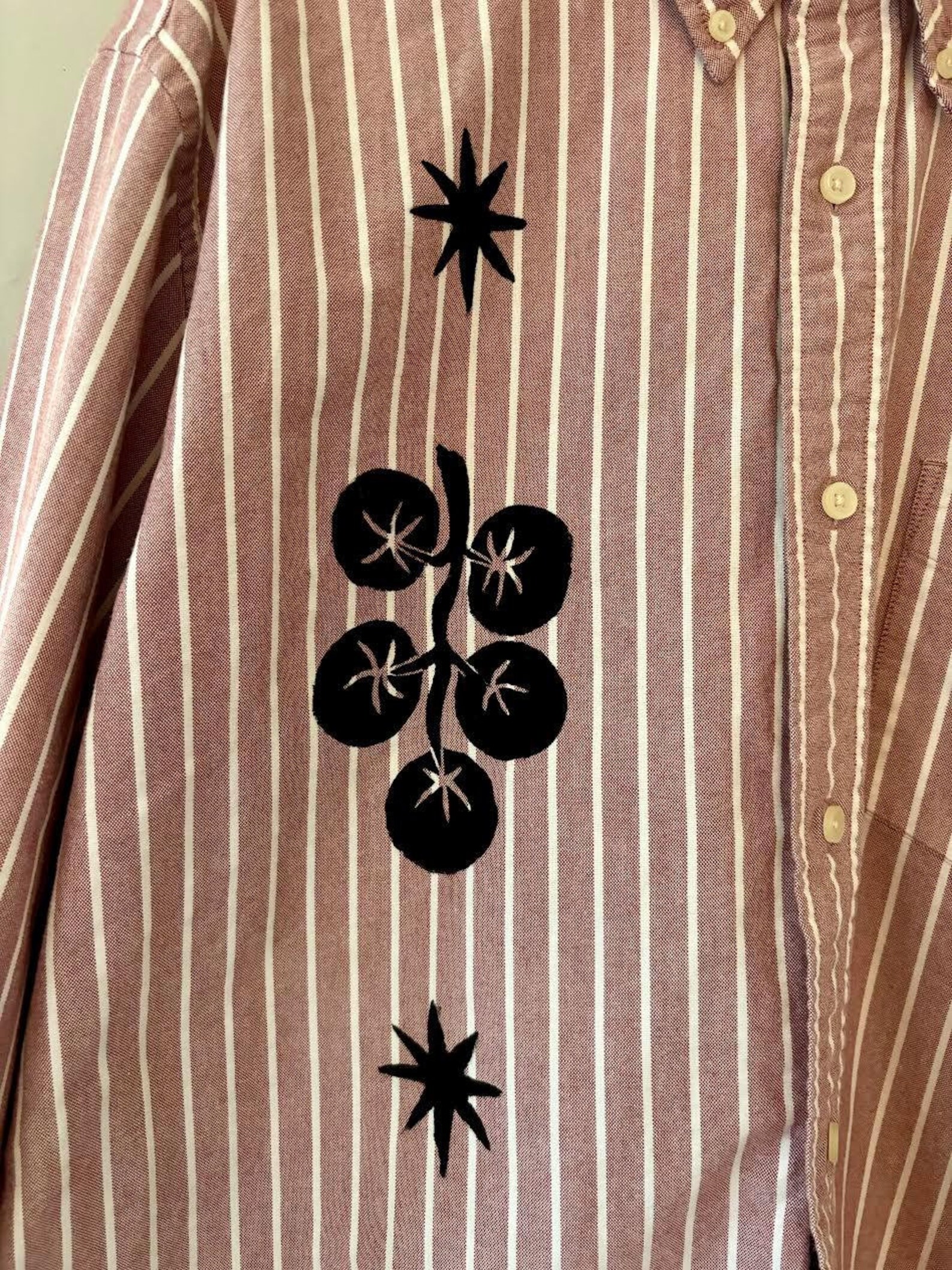 Tomato Block Printed Button Down - Etsy