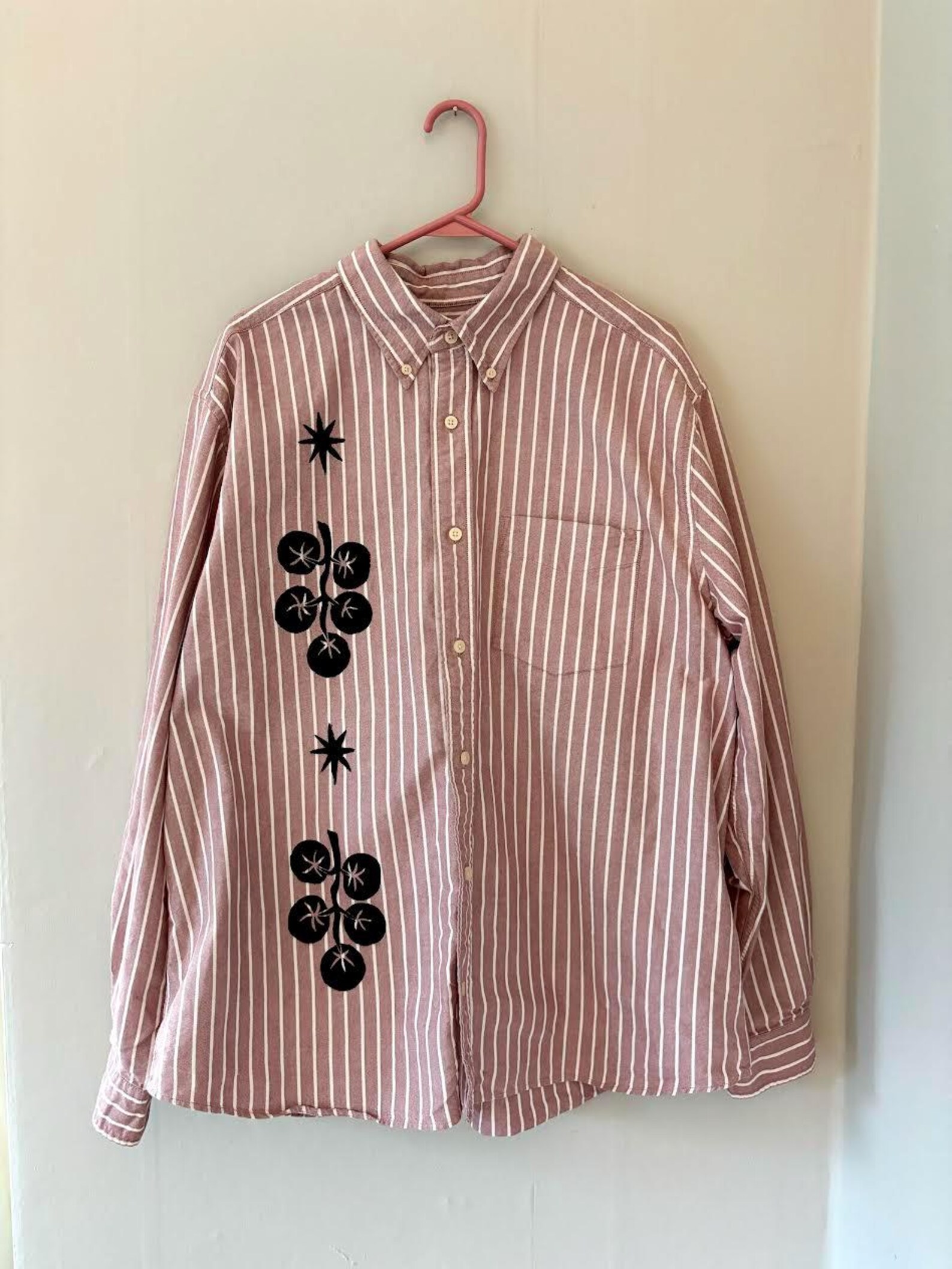 Tomato Block Printed Button Down - Etsy