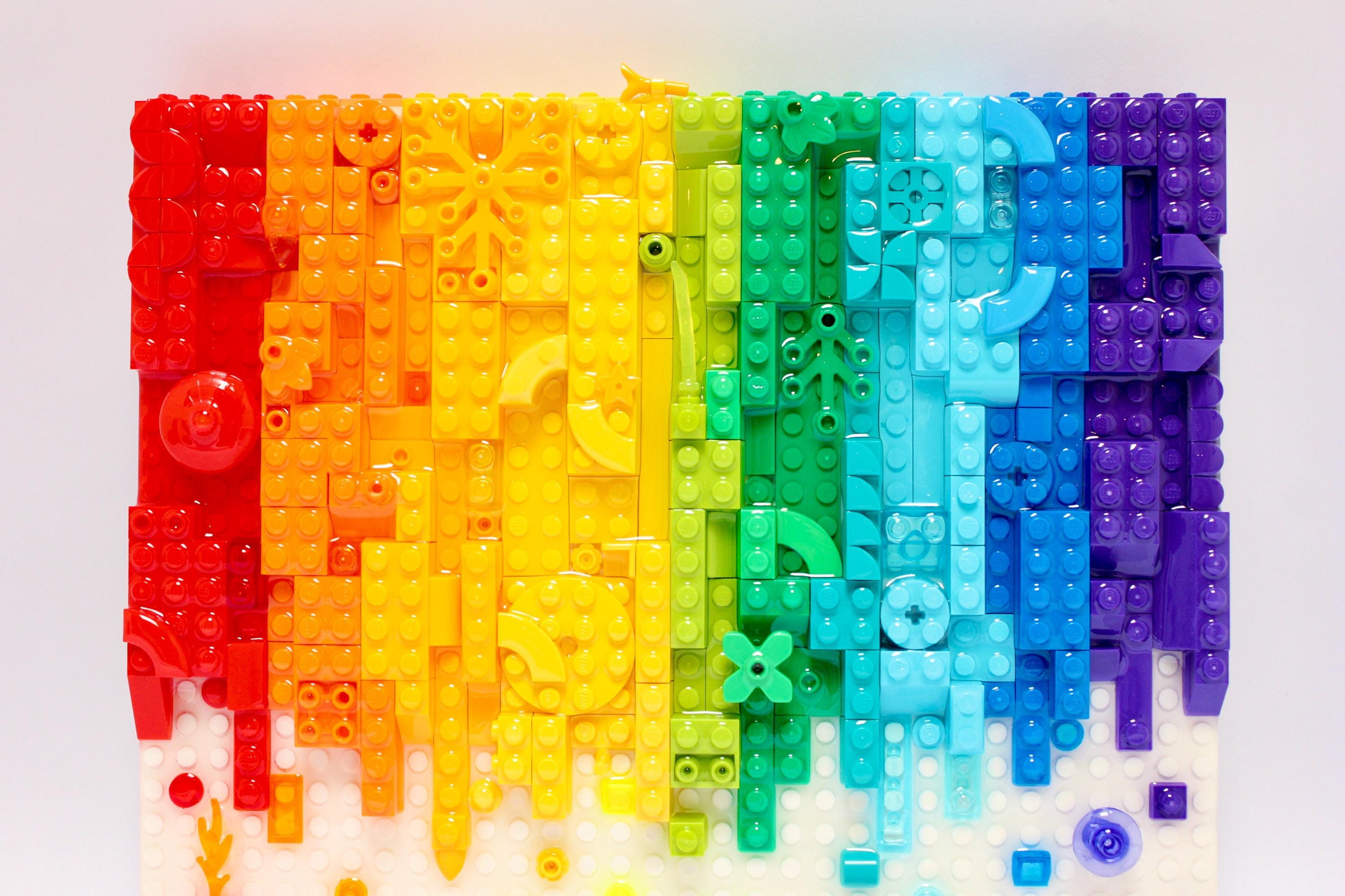 Wall Art Made of LEGO® Bricks Rainbow Drip Art Colorful, One-of-a-kind ...