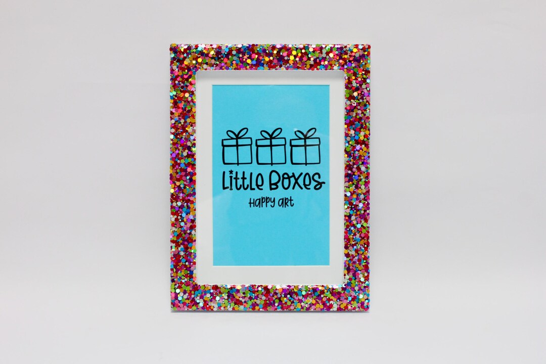 Berry Splash Multi-color Glitter Frame for a 5x7 or 4x6 (matted) Photo ...