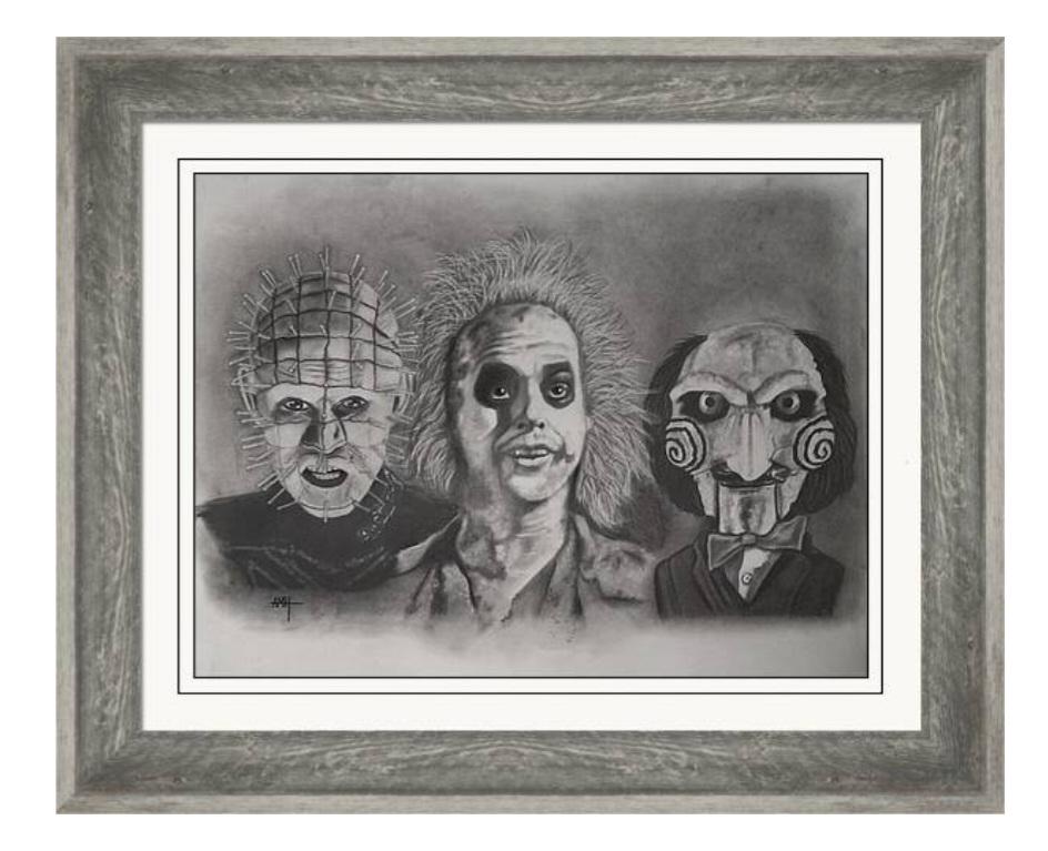 Pinhead, Beetlejuice, and Jigsaw. 8x10 Print of an Original Graphite ...