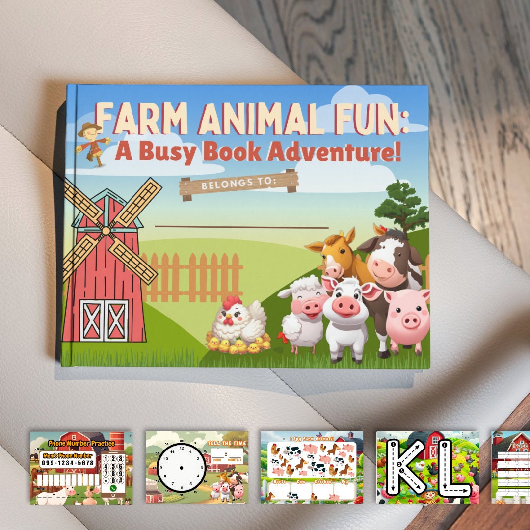 Farm Animal Fun: A Busy Book Adventure Toddler Busy Book Printable ...