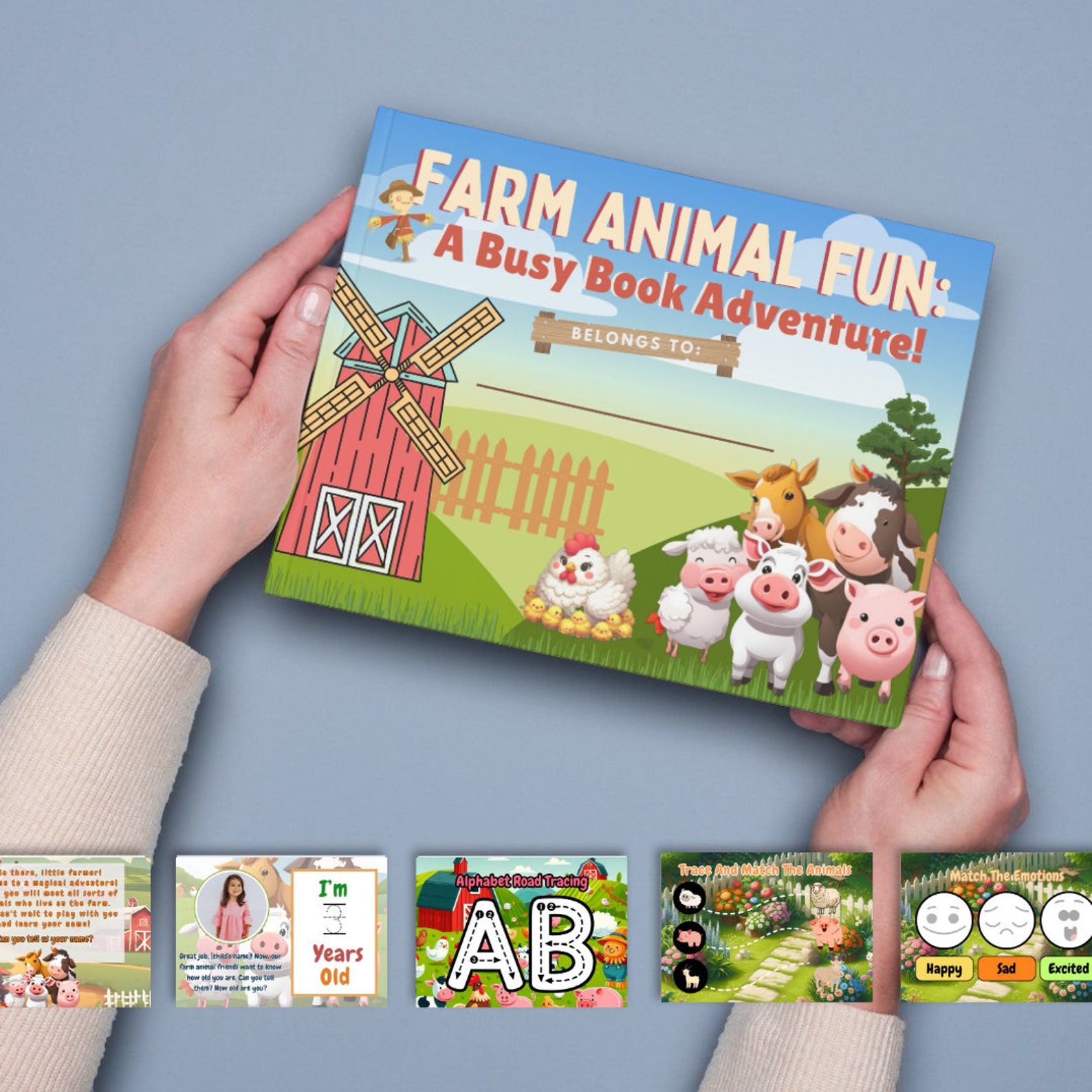Farm Animal Fun: A Busy Book Adventure Toddler Busy Book Printable ...