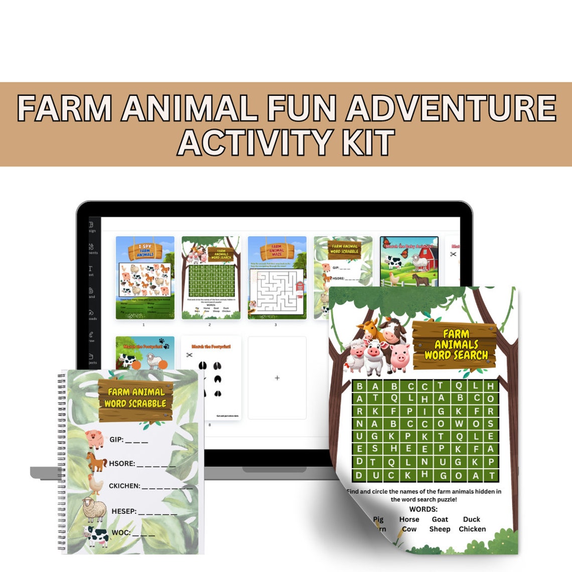 Farm Animal Fun Adventures Activity Kit - Etsy