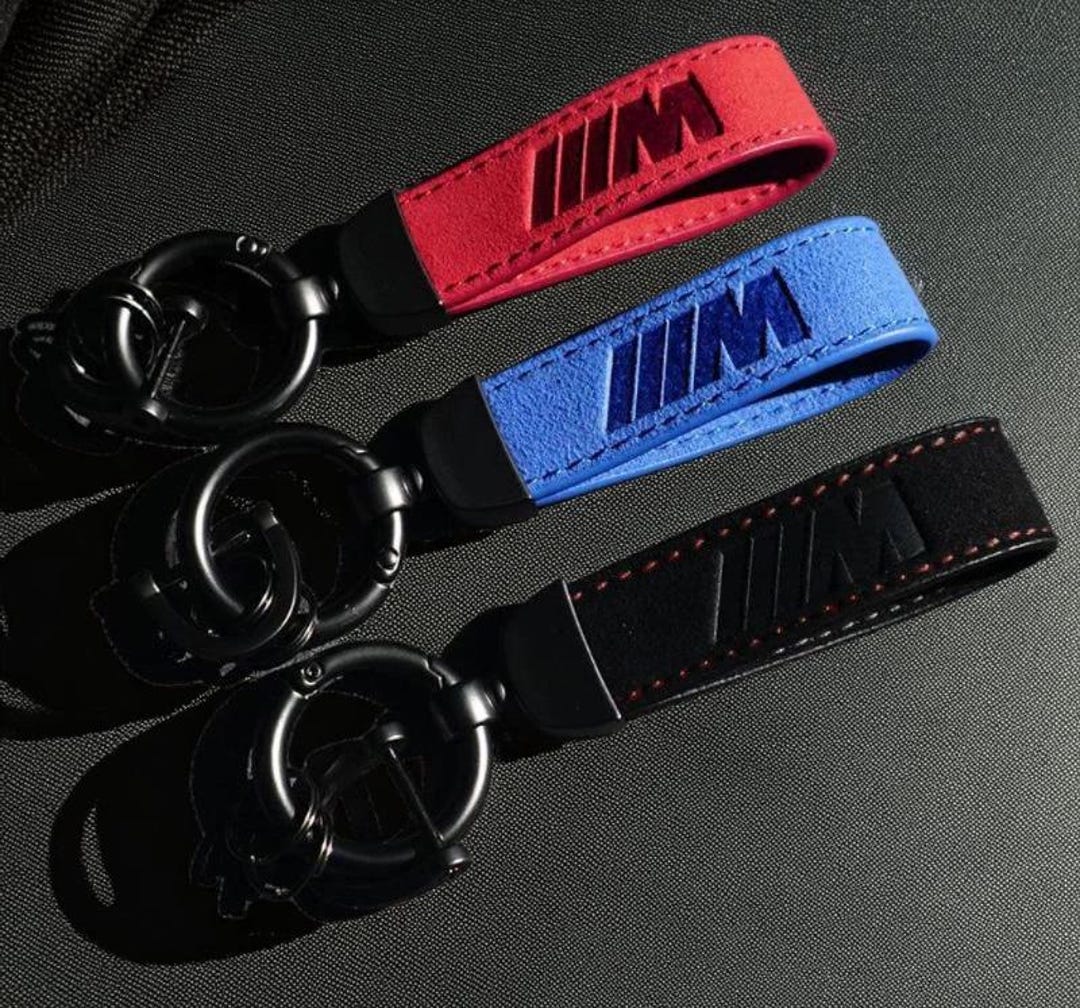 Alcantara M Sport M Keychanin, Keyring for M, Blue, Red, Black, M ...
